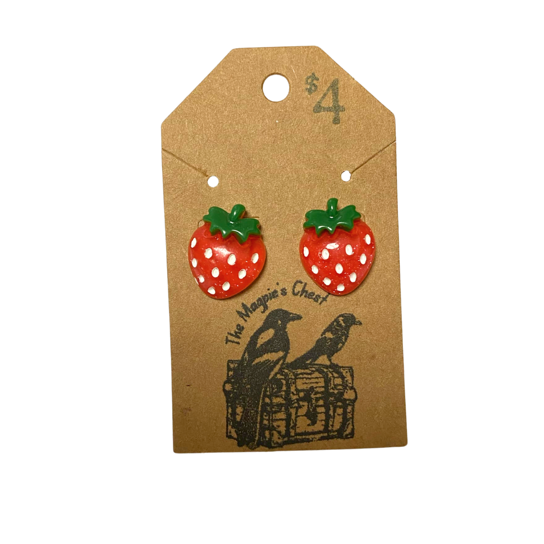 Strawberry Stud Earrings – The Magpie's Chest